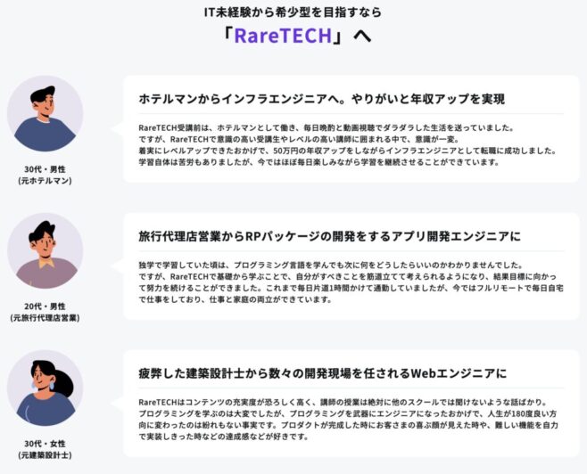 25年4月年収up向け なぜ最強?RareTECHの評判口コミ感想Web開発。 - 『週刊転職』